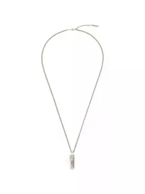 Givenchy Tape Necklace In Metal And Enamel - Silver