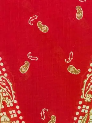 MANTERO 1902 Paisley-print Scalloped-edge Scarf - Red