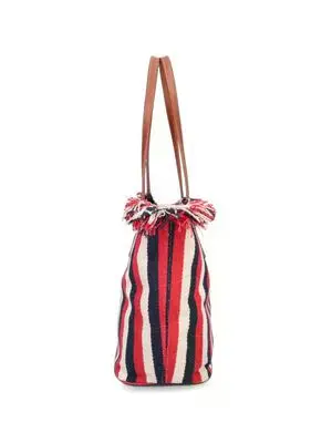 MC2 SAINT BARTH City Striped Fringed Tote Bag