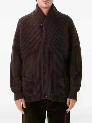 Filson Ribbed-knit Shawl-collar Cardigan - Brown