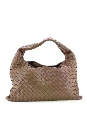 Bottega Veneta Hop Intrecciato Leather Small Hobo Bag - Brown