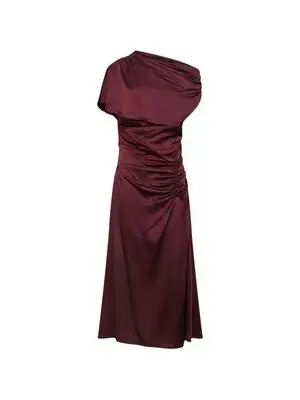 Simkhai Joanna Ruched One-shoulder Midi Dress