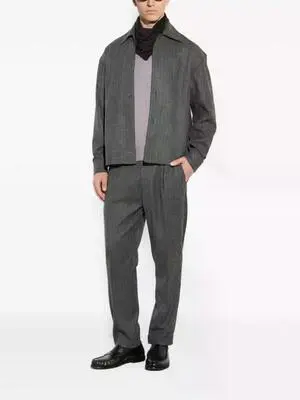 PAOLO PECORA Pinstriped Loose-fit Shirt Jacket