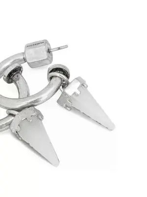 ALLSAINTS Laio Spike-pendant Hoop Earrings - Silver
