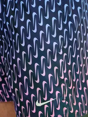 Nike Swoosh Logo-print Swim Shorts - Blue