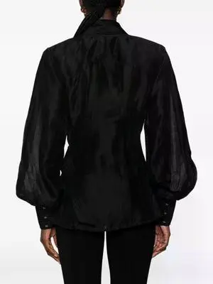 Aje Rosanna Belted Puff-sleeve Shirt