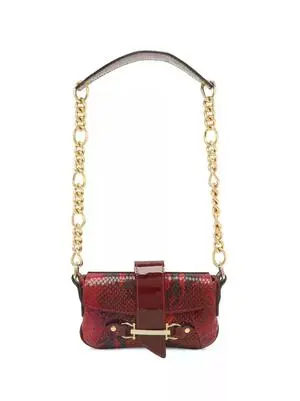 Dolce & Gabbana Snakeskin-embossed Shoulder Bag - Red
