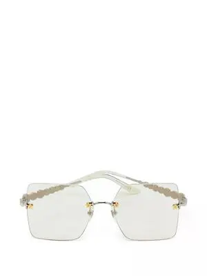 Gucci Crystal-embellished Square Sunglasses - Silver