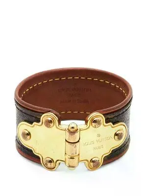LOUIS VUITTON Save It Monogram Cuff Bracelet - Gold