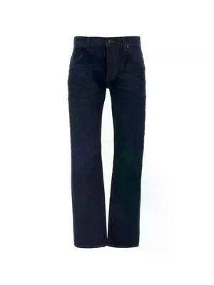 Gucci Cotton Denim Pants With Embroidery - Blue