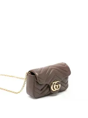 Gucci Mini Gg Marmont Matelassé Shoulder Bag - Brown