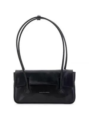 MARGESHERWOOD Small Glossy Leather Shoulder Bag - Black
