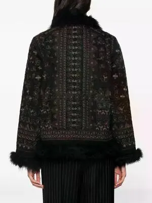 Antik Batik Sando Embroidered Faux-fur-trim Jacket