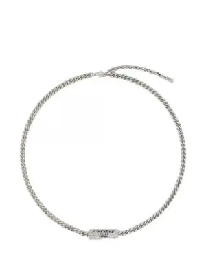 Givenchy Tape Necklace In Metal And Enamel - Silver