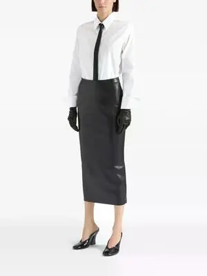 Givenchy Midi Kickback Skirt In Nappa Leather