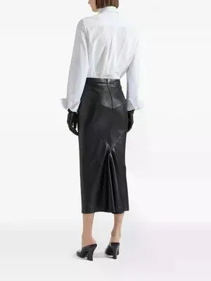 Givenchy Midi Kickback Skirt In Nappa Leather