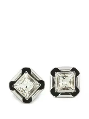 Givenchy Deconstructed Crystals Earrings In Metal And Crystals - Silver