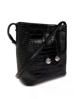 LIFFNER Small Croc-effect Charm Bucket Bag