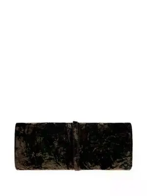LIFFNER Velvet-effect Buckle-fastening Clutch Bag