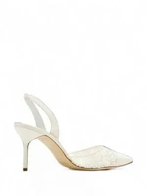 Manolo Blahnik Capsli Lace-panelled Slingback Pumps