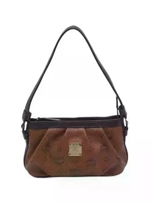 Mcm Pleated Visetos Shoulder Bag - Brown