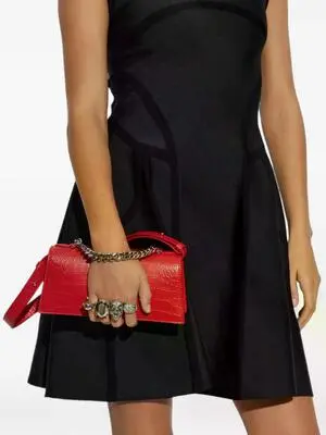 Alexander McQueen Mini Jewelled Croc-effect Tote Bag