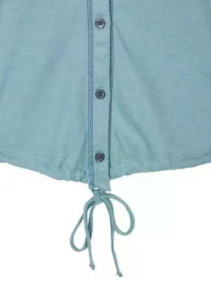 STUDIO TOMBOY Drawstring Hooded Cardigan - Blue