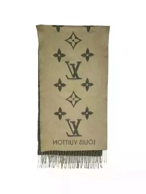 LOUIS VUITTON Monogram Fringed Scarf