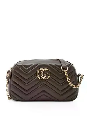 Gucci Small Gg Marmont Matelassé Cross Body Bag - Brown