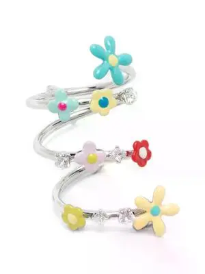 YVMIN Gemstone Spiral Ring - Silver