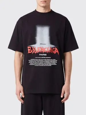 Balenciaga Relaxed Fit Cotton T-shirt With Contrast Logo - Black