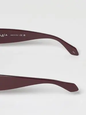 Alaïa Rectangular Acetate Sunglasses With Lettering Logo - Brown