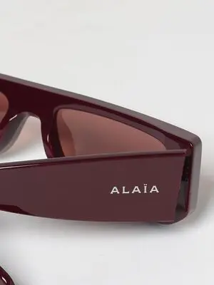 Alaïa Rectangular Acetate Sunglasses With Lettering Logo - Brown