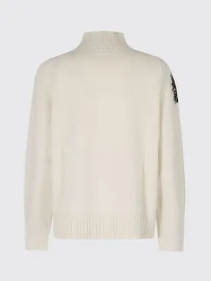 ERMANNO FIRENZE Wool Turtleneck Sweater With Bead Embellishments - Brown