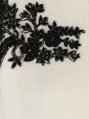 ERMANNO FIRENZE Wool Turtleneck Sweater With Bead Embellishments - Brown
