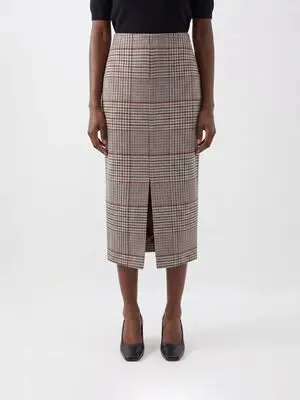 Federica Tosi Prince Of Wales Check Wool-blend Midi Pencil Skirt