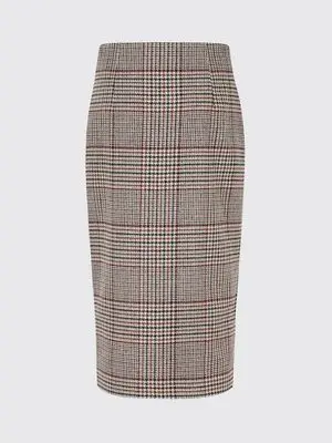 Federica Tosi Prince Of Wales Check Wool-blend Midi Pencil Skirt