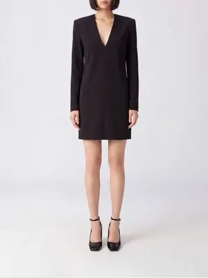 Federica Tosi Long-sleeved V-neck Cady Sheath Mini Dress
