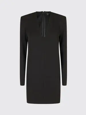 Federica Tosi Long-sleeved V-neck Cady Sheath Mini Dress