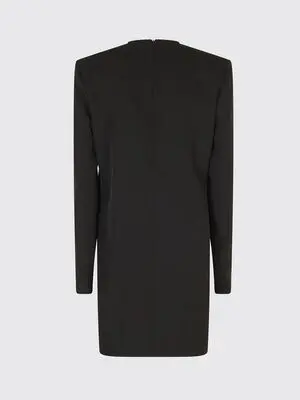 Federica Tosi Long-sleeved V-neck Cady Sheath Mini Dress