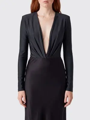 Andamane Long-sleeved Deep V-neck Jersey Bodysuit