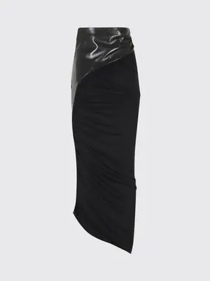 Andamane Draped Asymmetric Hem Midi Pencil Skirt