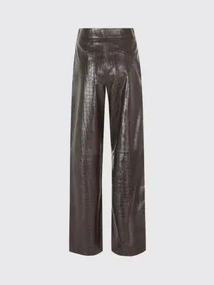 Federica Tosi High-waisted Croco-effect Leather Tapered Trousers