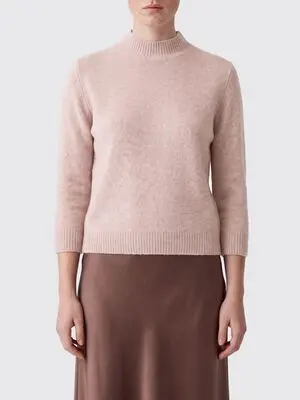 ROBERTO COLLINA Long-sleeved Wool Turtleneck Sweater With Ribbed Trims - Pink