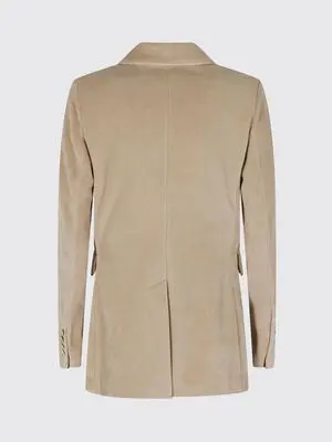 CIRCOLO 1901 Slim Fit Double-breasted Cropped Velvet Blazer - Camel