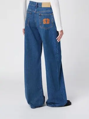 BLAZÉ MILANO High-waisted Flare Jeans In Cotton With Embroidery - Denim