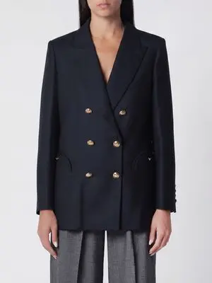BLAZÉ MILANO Double-breasted Blazer In Pure Virgin Wool With Welt Pockets
