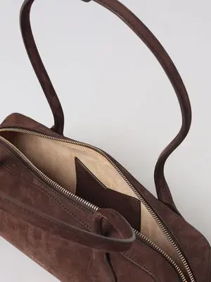Alaïa Medium Le Teckel Calfskin Leather And Nubuck Shoulder Bag - Cocoa