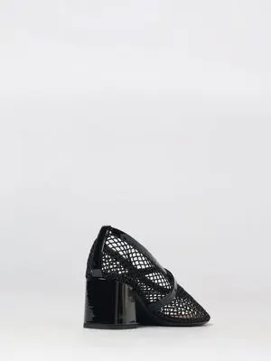 Alaïa Mary Jane Pumps In Patent Leather And Mesh With A Medium Block Heel - Black