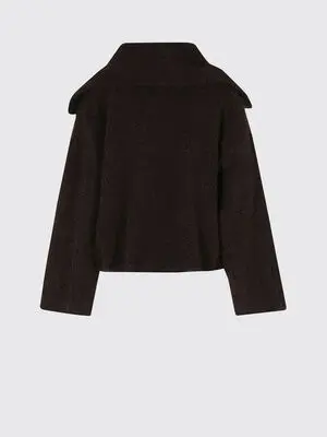 Sportmax Cropped Faux Fur Jacket With Drawstring And A Relaxed Fit - Brown